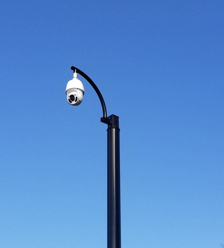 security camera poles with the ability to add lighting,