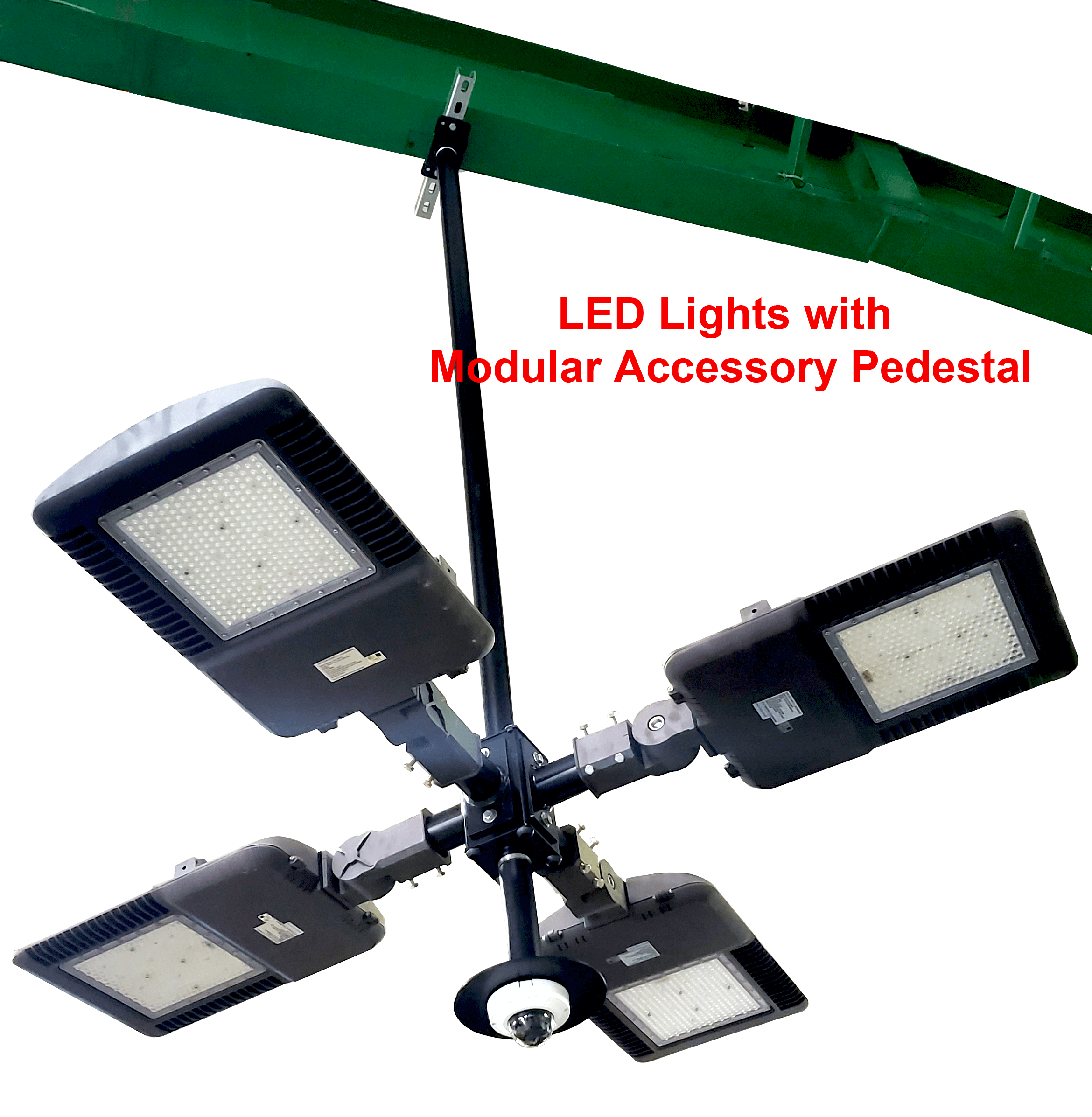 security camera poles with the ability to add lighting,