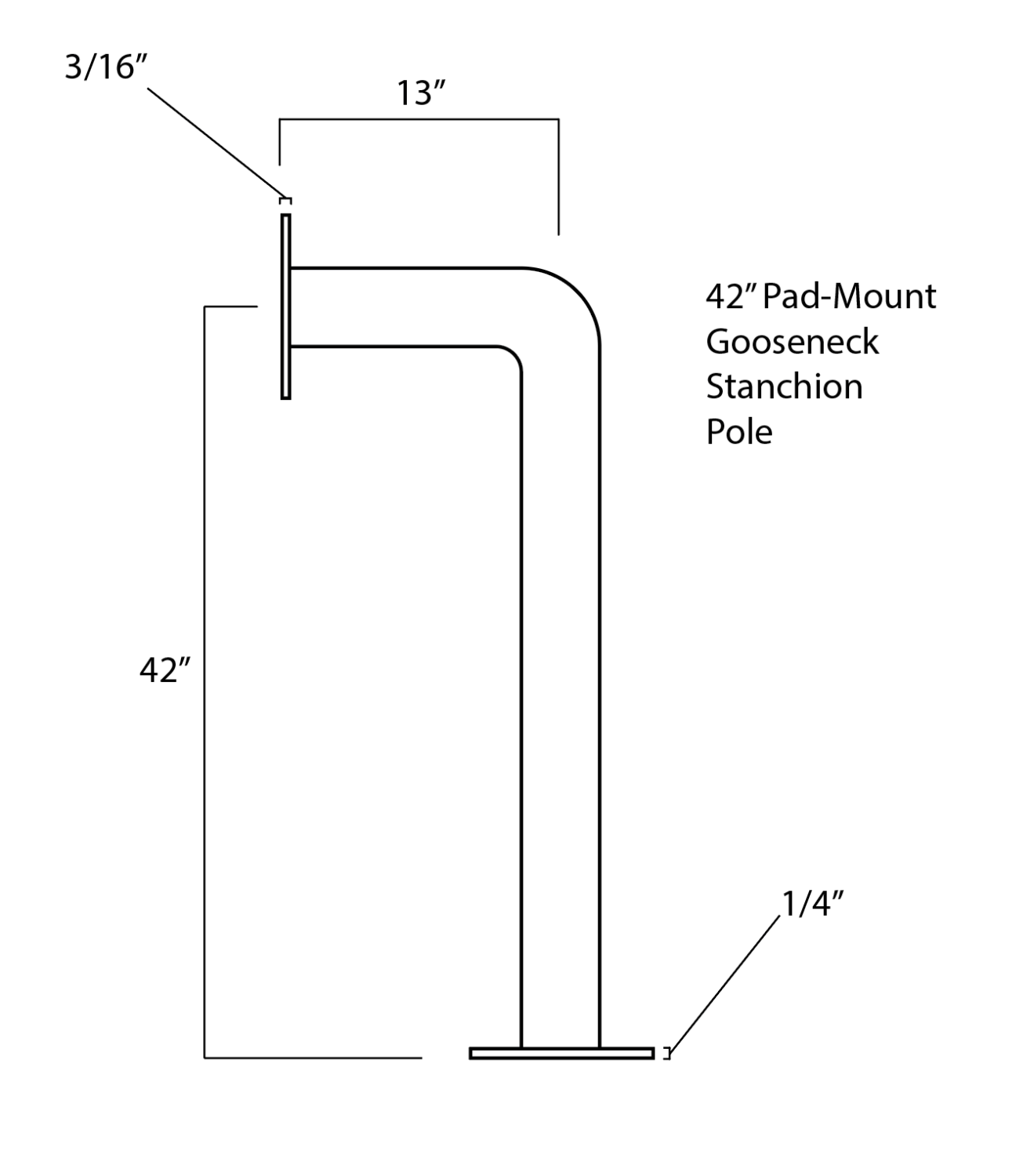 Gooseneck Keypad & Reader Pedestals - Strong Poles
