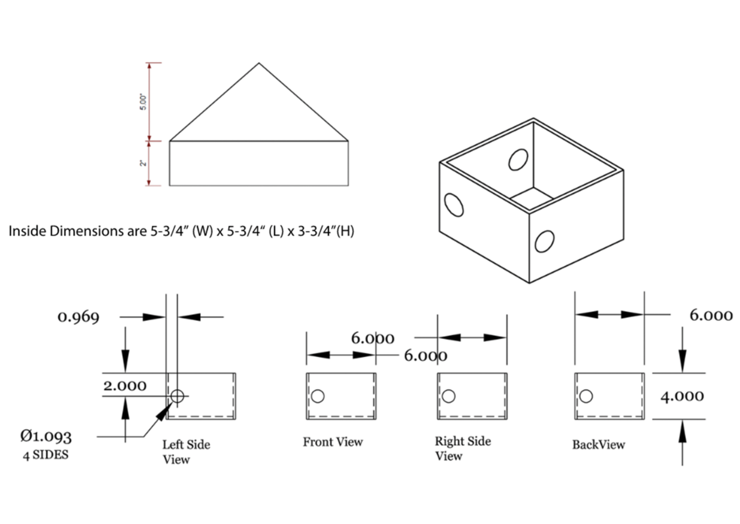 6x6 Junction Box - Strong Poles