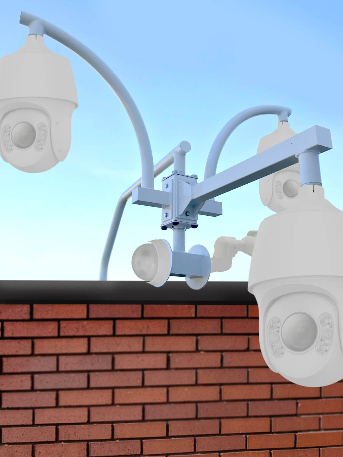 Heavy Duty Parapet Wall Camera Mount - Strong Poles