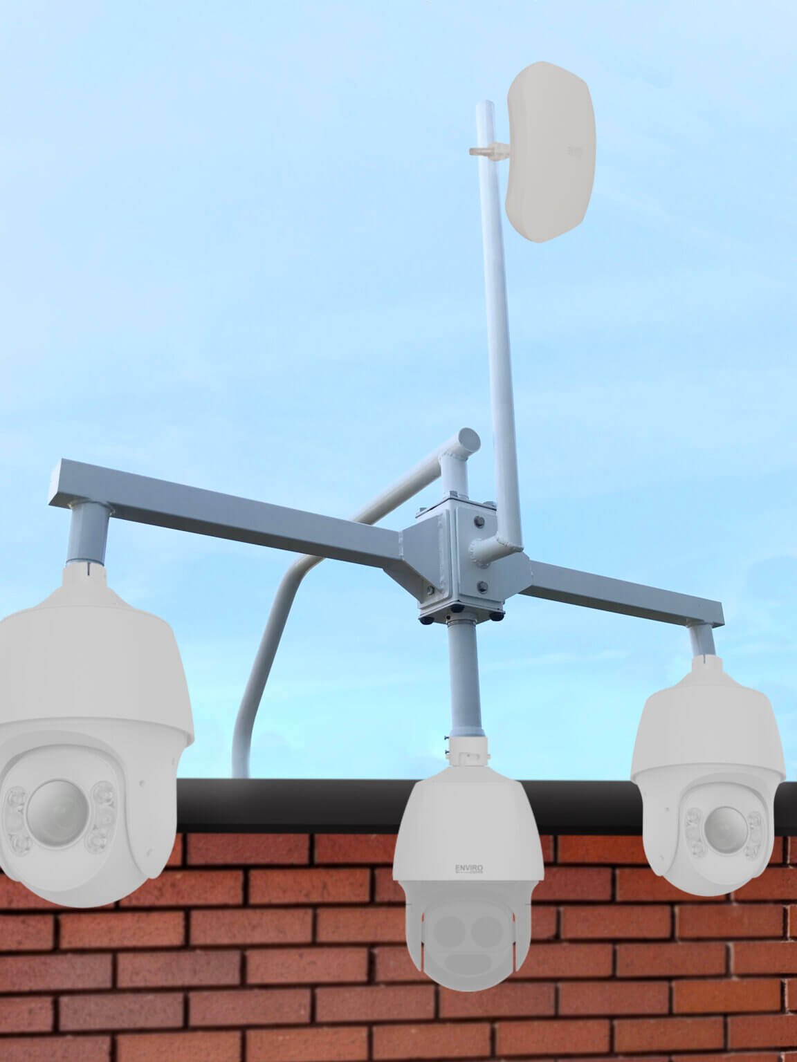 Heavy Duty Parapet Wall Camera Mount - Strong Poles