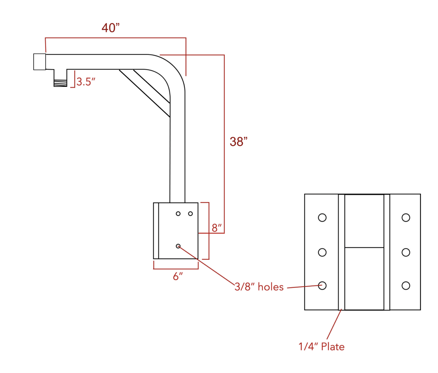 Heavy Duty Parapet Wall Camera Mount - Strong Poles