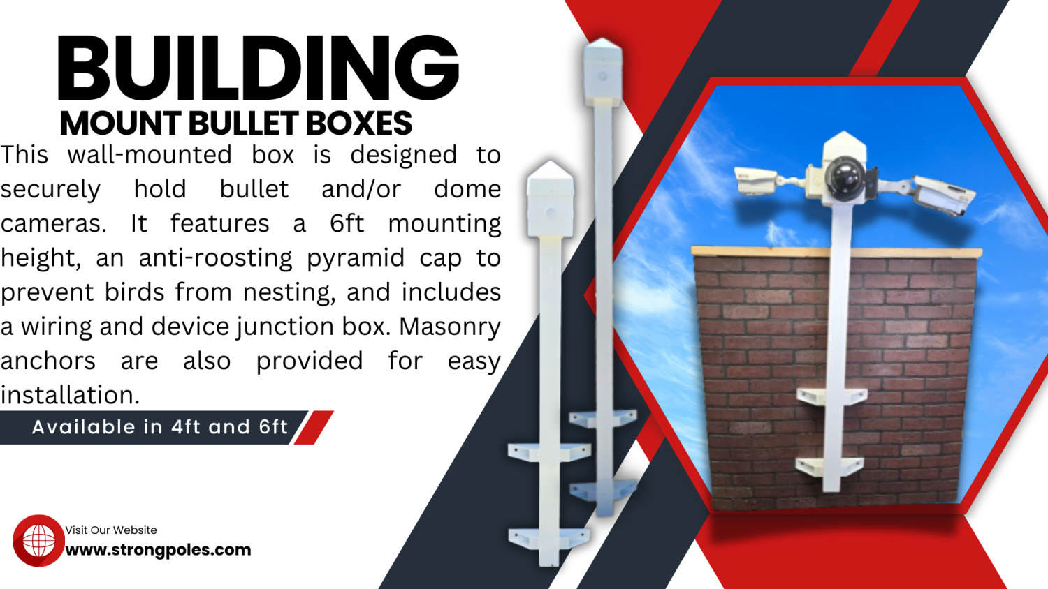 Building Mount Bullet Box - Strong Poles