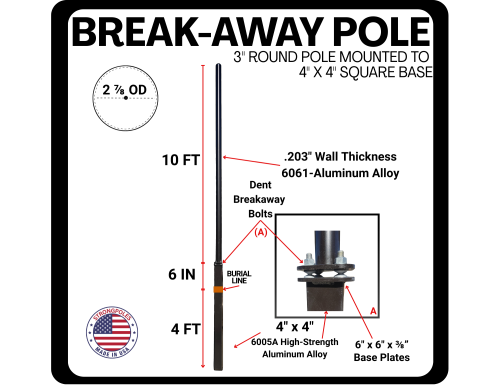 Break-Away Pole - Strong Poles